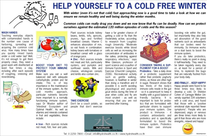 Stay Healthy: Help Yourself to a Cold Free Winter!